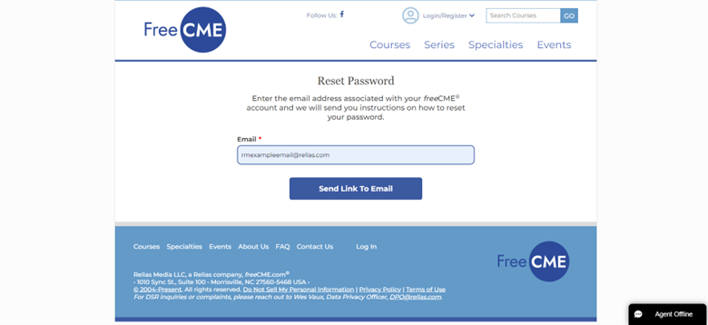 Logging In and Resetting Your FreeCME Password